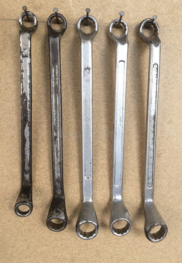 Flat ring spanner stock image. Image of open, chromed - 10617371