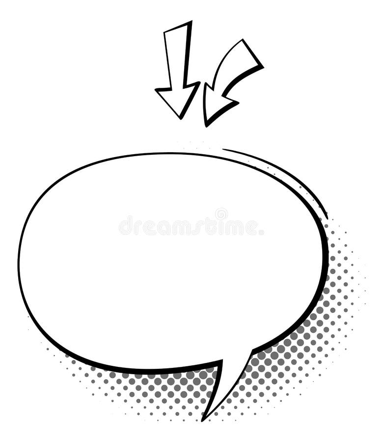 Round Speech Bubble with Arrows and Halftone Shadow Stock Vector ...