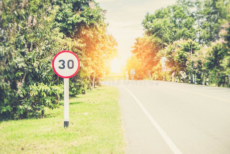 Round Speed Limit 20 Road Sign Isolated on White Stock Photo - Image of ...