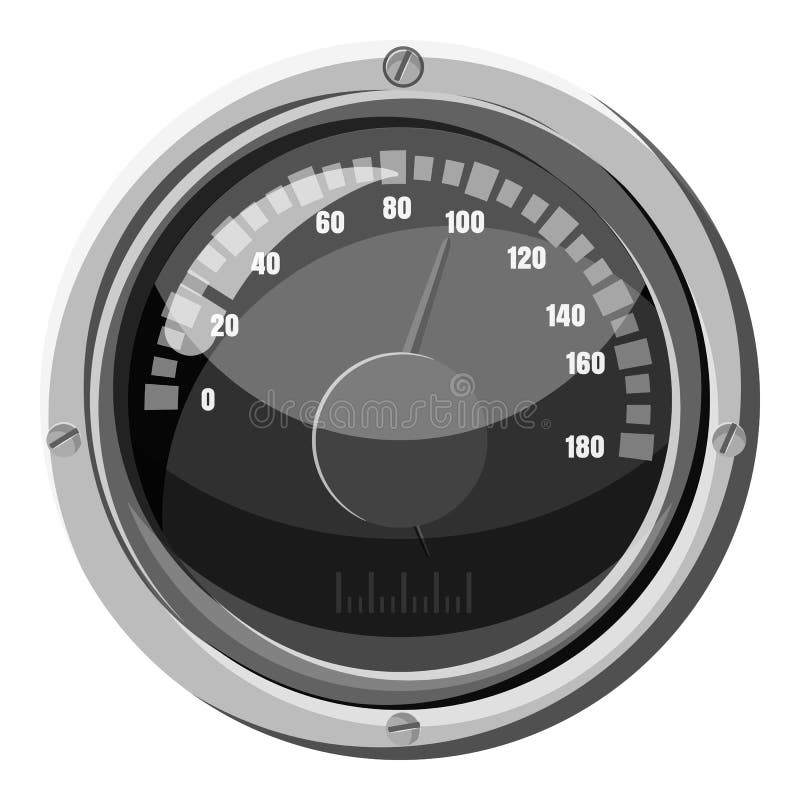Round Speedometer Icon, Gray Monochrome Style Stock Vector ...