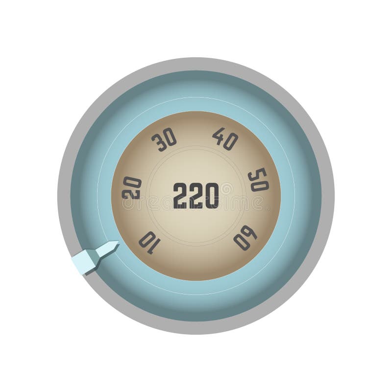 Round Speedometer with Pointer that Moves and Shows Number Stock Vector ...