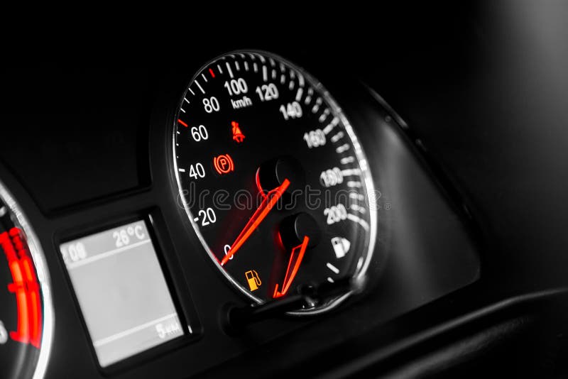 Round speedometer stock photo. Image of engine, dial - 232988356