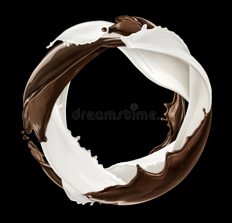 170 Round Splash Chocolate Milk Black Background Stock Photos - Free ...