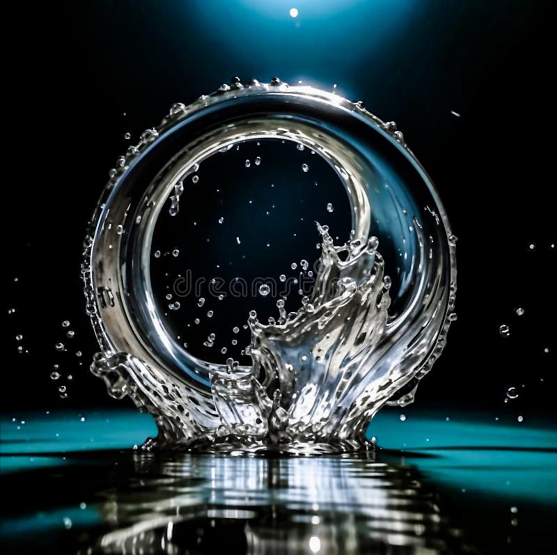 A round splash of water. stock photo. Image of beautiful - 377976142