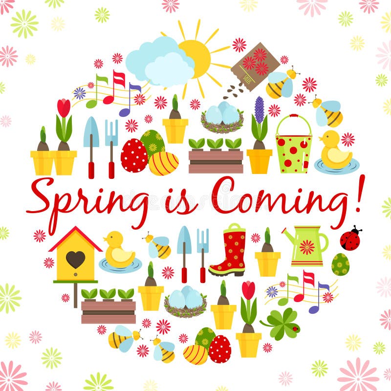 Round spring background stock vector. Illustration of flowers - 49589028