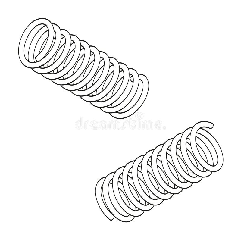 Round Spring Made of Steel Wire Stock Vector - Illustration of shock ...