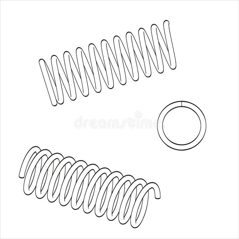 Round Spring Made of Steel Wire Stock Vector - Illustration of grip ...