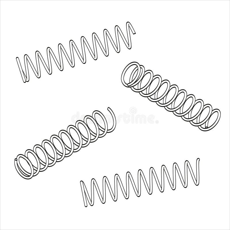 Round Spring Made of Steel Wire Stock Vector - Illustration of shape ...