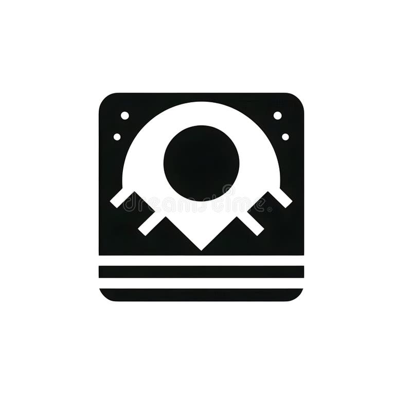 Round and Square Logo Design Stock Illustration - Illustration of ...