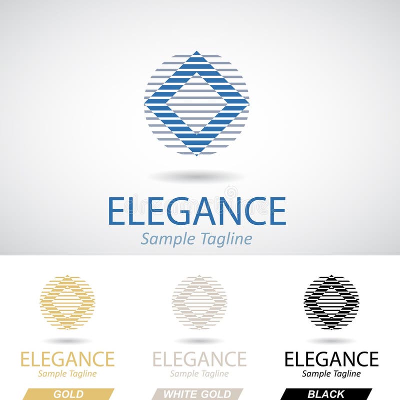 Round and Square Logo Icon with Striped Pattern Stock Vector ...