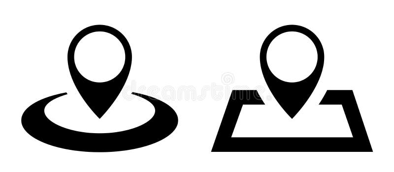 Round Pin Map Marker Pointer Sign, GPS Location Flat Symbol with Text ...