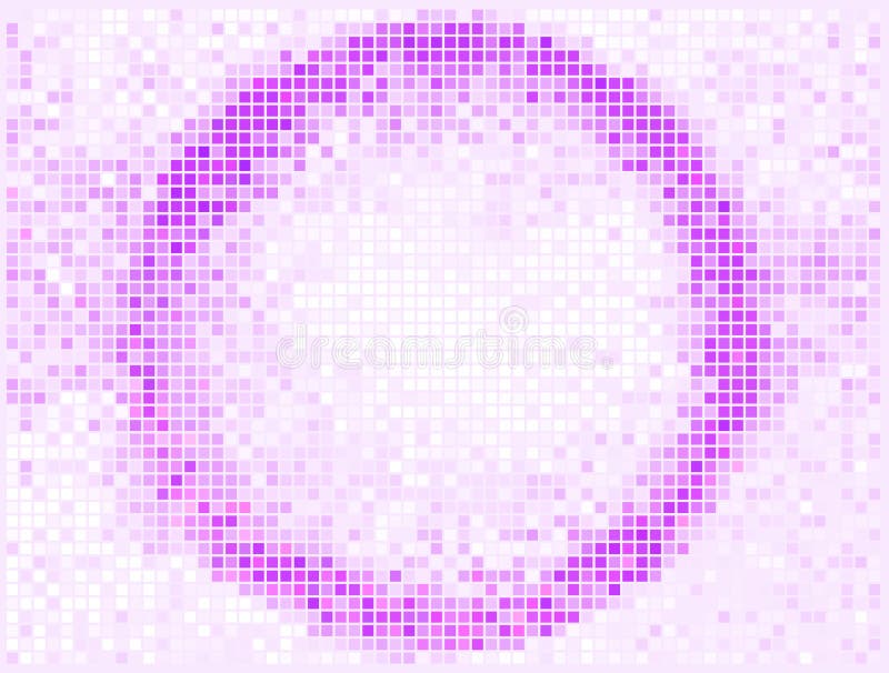 Round Square Pixel Mosaic Vector Banner. Abstract Light Round Shape ...