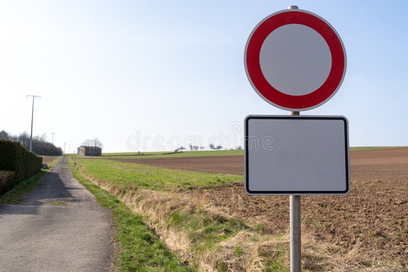 Round and Square Road Sign with Space for Text in the Farmland Stock ...