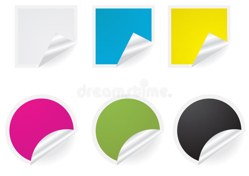 Round and square stickers stock illustration. Illustration of beautiful ...