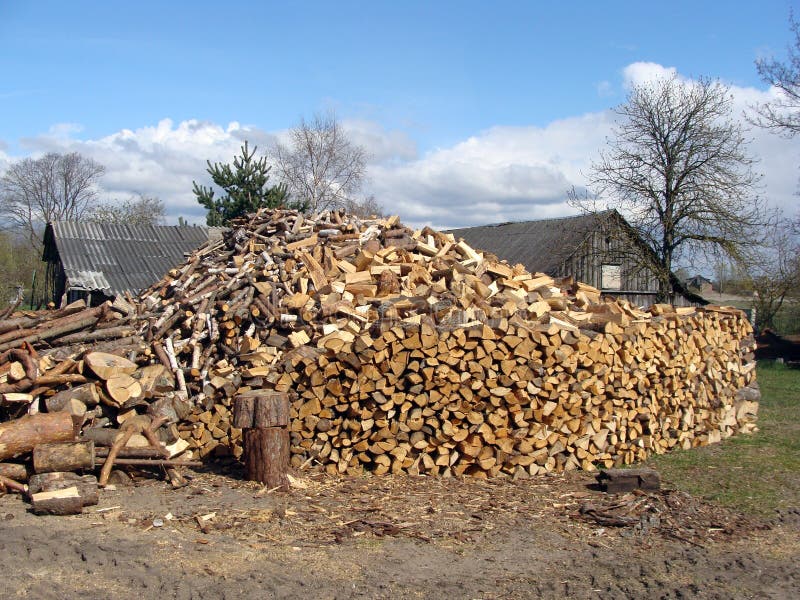 Stack of logs stock image. Image of edge, work, branches - 168376279