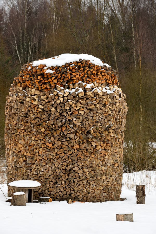 Round the Stack of Firewood Stock Photo - Image of fire, pine: 70858650