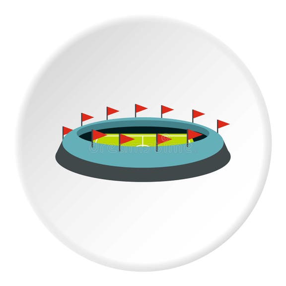 Round Stadium with Flags Icon Circle Stock Vector - Illustration of ...