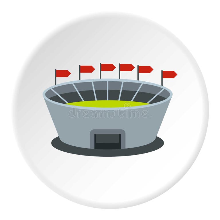 Round Stadium with Flags Icon Circle Stock Vector - Illustration of ...