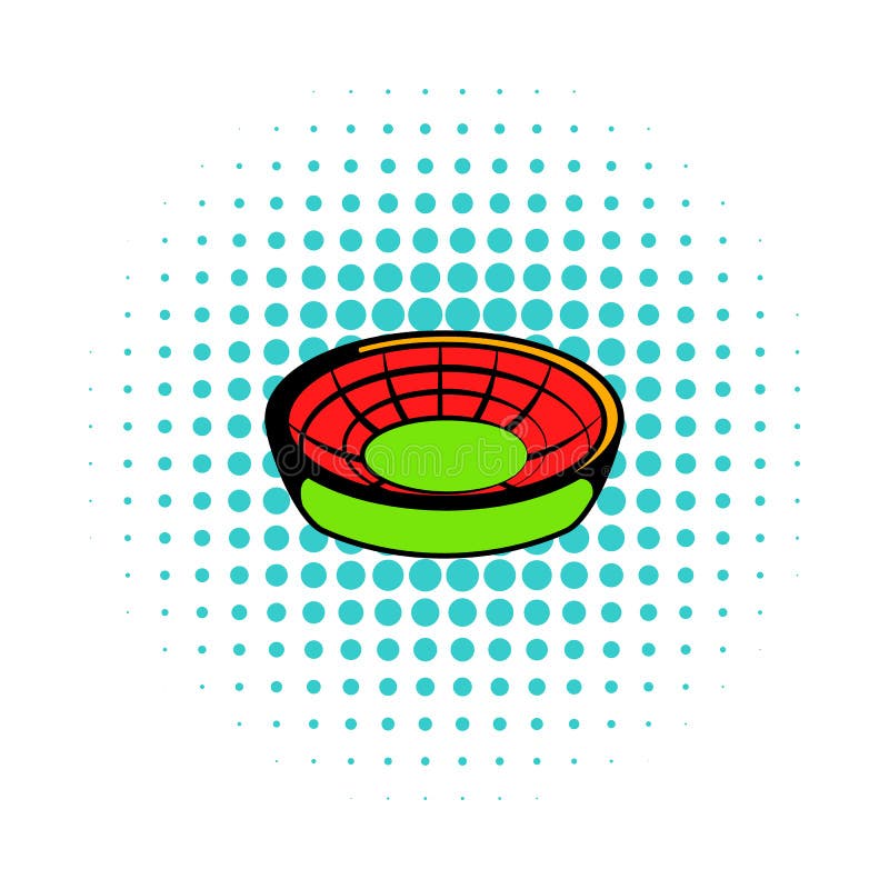 Round Stadium Icon, Comics Style Stock Vector - Illustration of ...