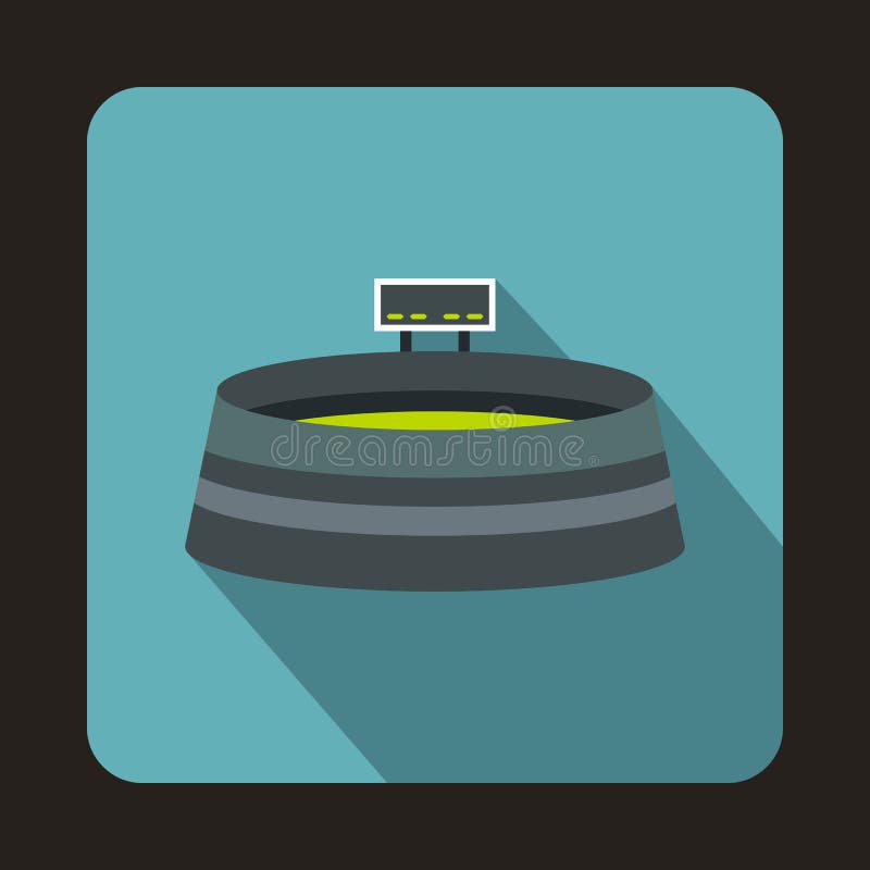 Round Stadium Icon, Flat Style Stock Vector - Illustration of arena ...