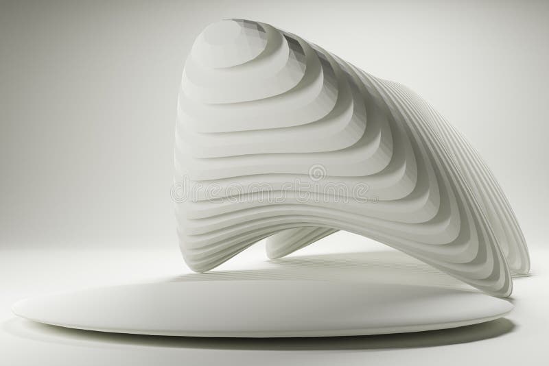 Round Stage for Product Showcase with Abstract White Low-poly Object ...