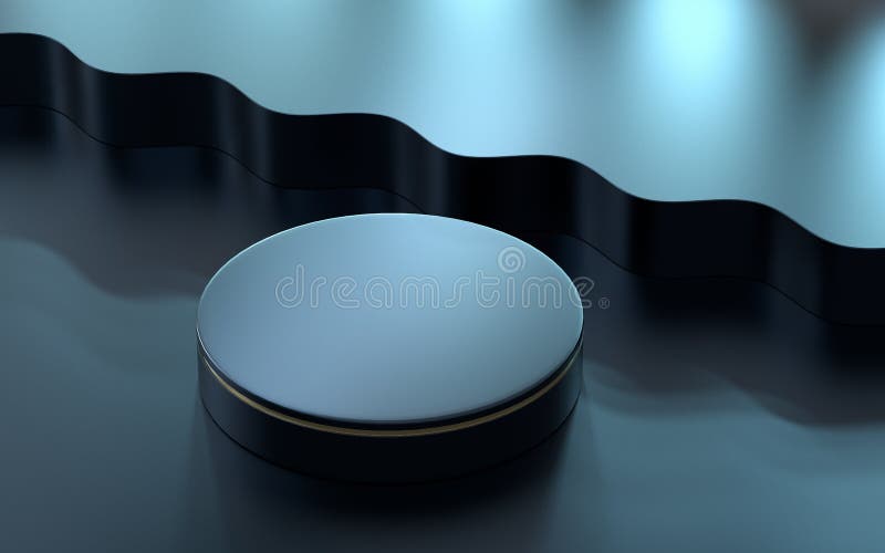 Round Stage with Wave Pattern Decoration, 3d Rendering Stock ...