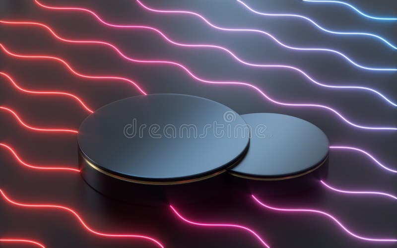 Round Stage with Wave Pattern Decoration, 3d Rendering Stock ...