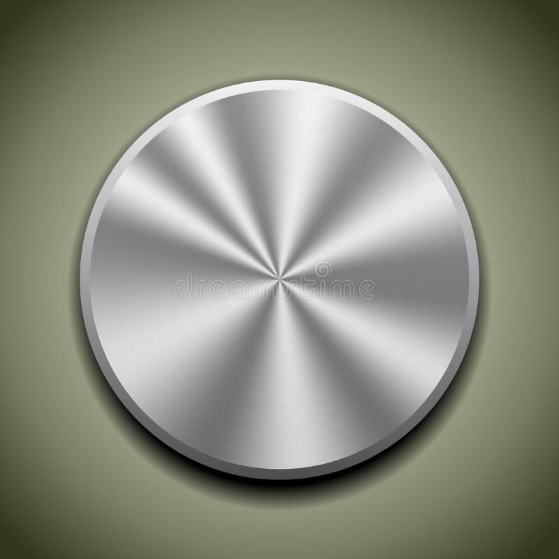 Round Chrome Button Collection on Transparent Background. Vector Metal ...