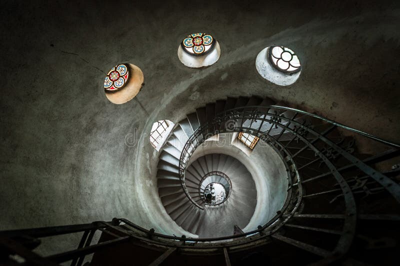 Round stairs in a church stock image. Image of dark, curve - 27183721