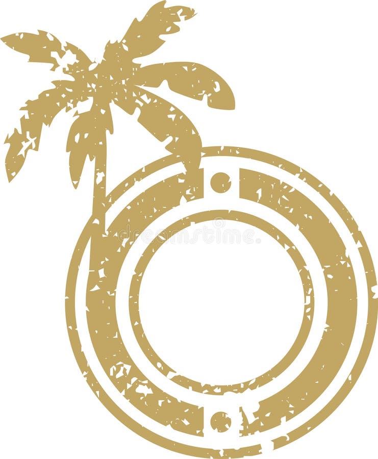 Round Stamp with Palm stock vector. Illustration of seal - 312276314