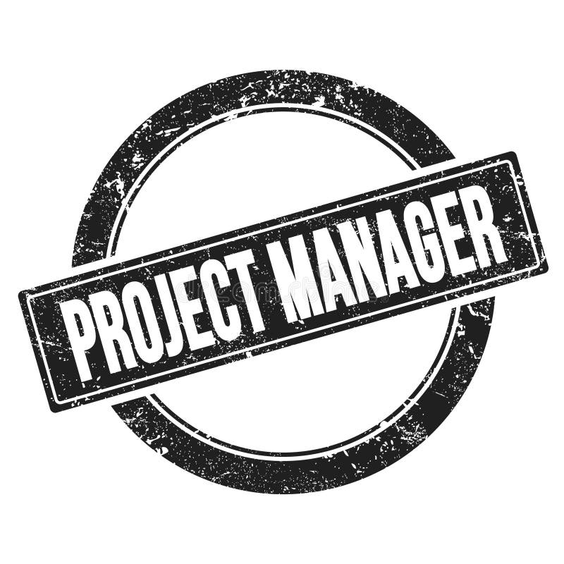 PROJECT MANAGER Text on Black Round Vintage Stamp Stock Illustration ...