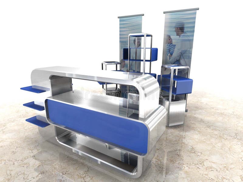 Round Stand Design in Exhibition with Tv Display, 3D Rendering Stock ...