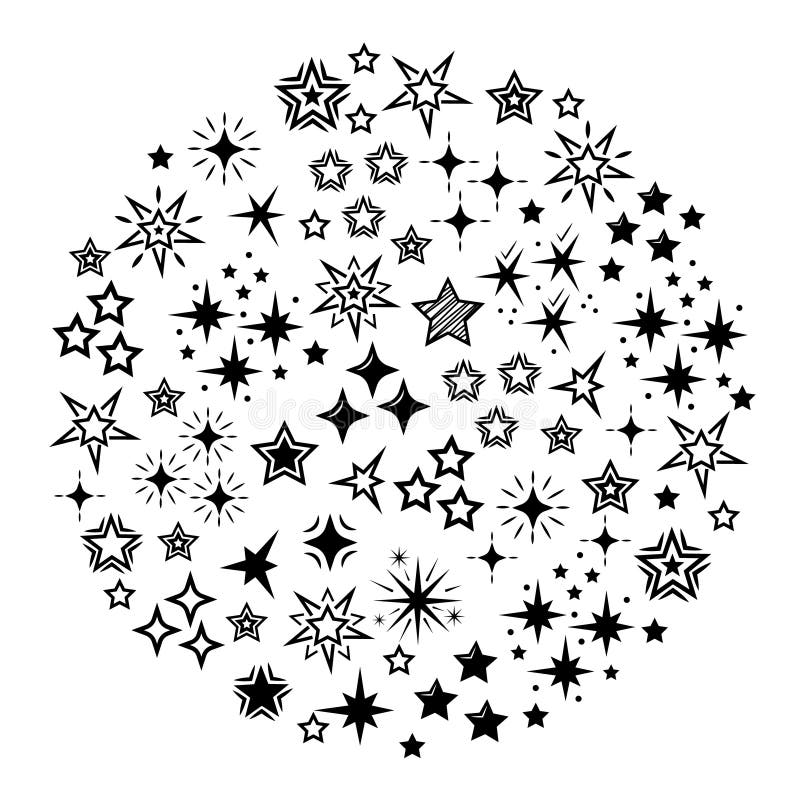 Round Star Frame, Isolated Vector Illustration Stock Illustration ...