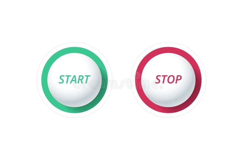 Round Start and Stop Buttons Stock Vector - Illustration of round ...