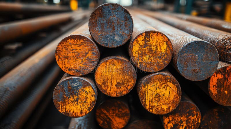 Round Steel Bars are in the Column Structure Stock Photo - Image of ...