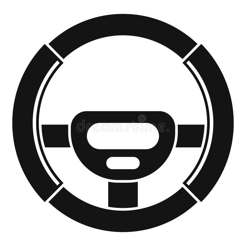 Round Steering Wheel Icon, Simple Style Stock Vector - Illustration of ...