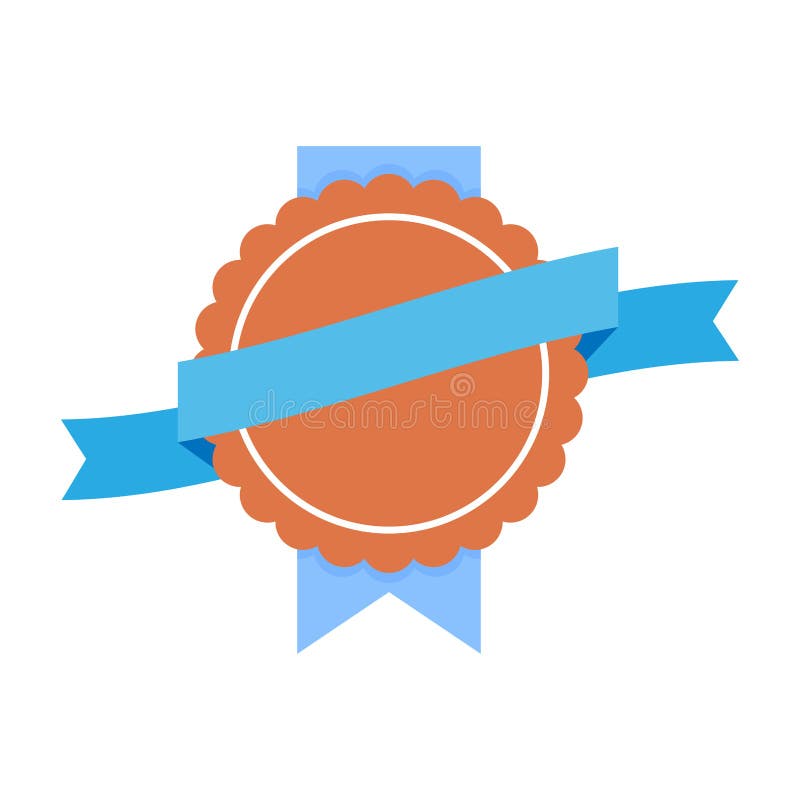 Round Sticker with Ribbon Vector Flat Stock Vector - Illustration of ...