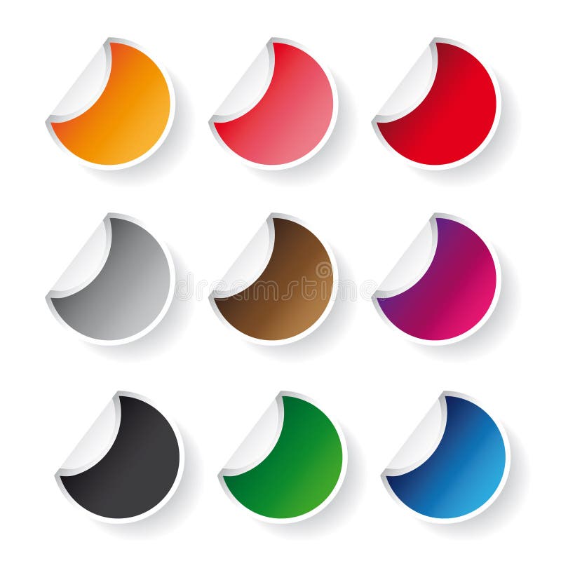 Round sticker vector set stock vector. Illustration of customer - 62907296