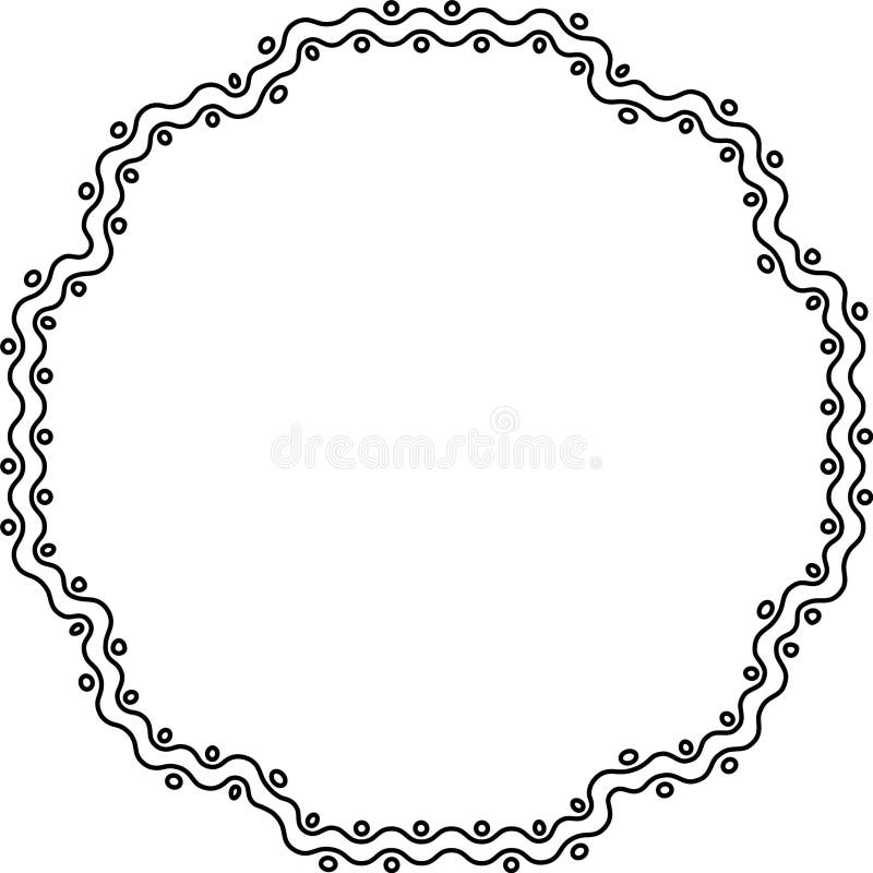 Round Stitch Border Frame stock vector. Illustration of stitch - 370139081
