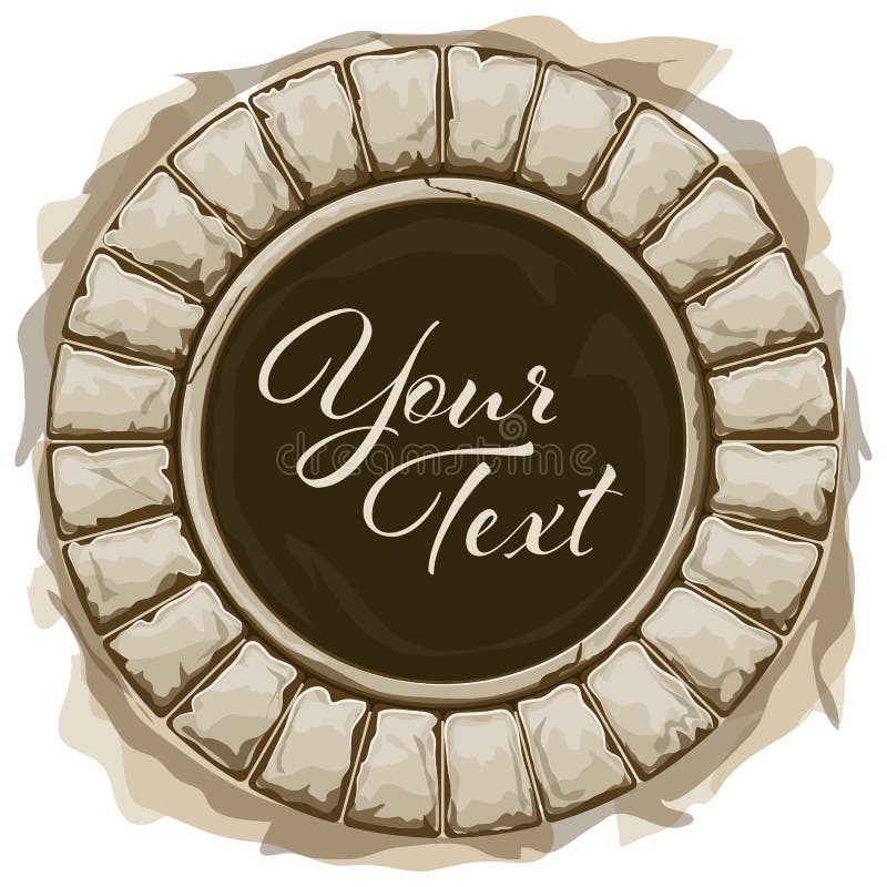 Round stone frame stock vector. Illustration of brick - 54637735