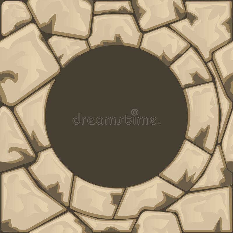 Round stone frame stock vector. Illustration of wallpaper - 68167184