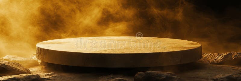 A Round Stone Platform Placed among Uneven Rocks with Textured Surfaces ...