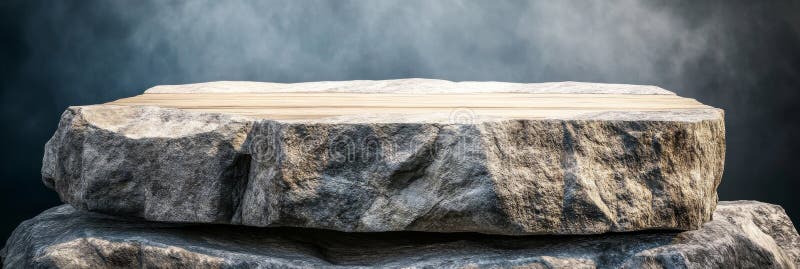 A Round Stone Platform Situated in a Rugged Cave, Featuring Rough ...