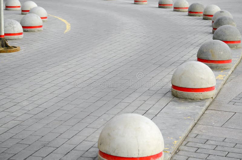 Round stone road kerb. stock image. Image of kerb, directing - 50664041