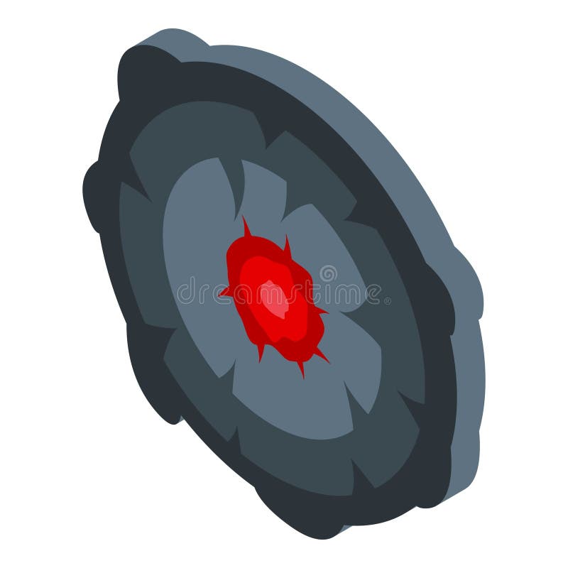 Round Stone Shield Protecting from Attacking Enemy Stock Vector ...