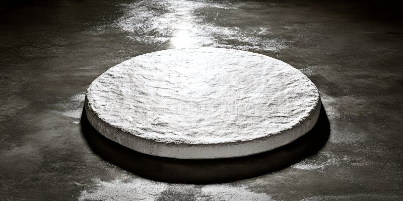 Round Stone Slab White Powder Dark Background Texture Stock ...