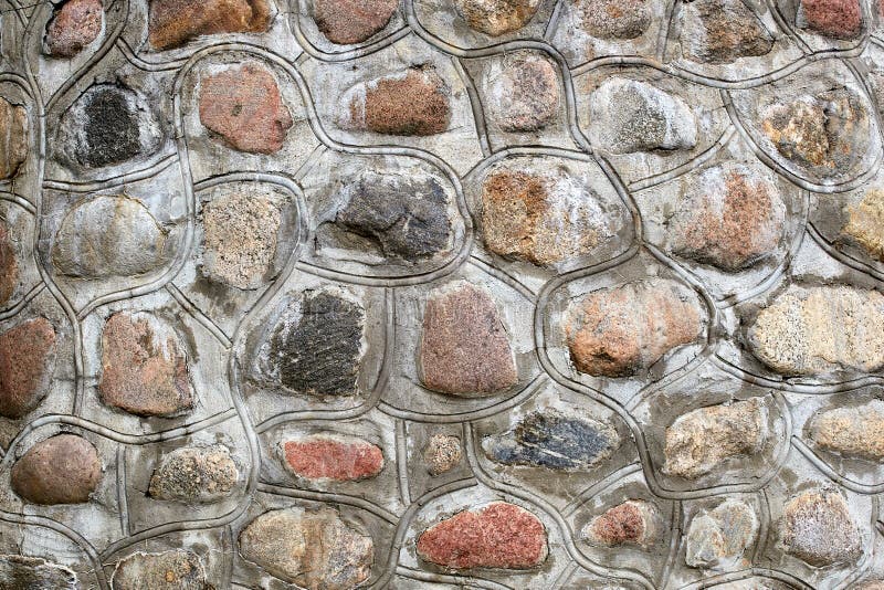 Round Stone Wall Background Stock Photo - Image of construction ...