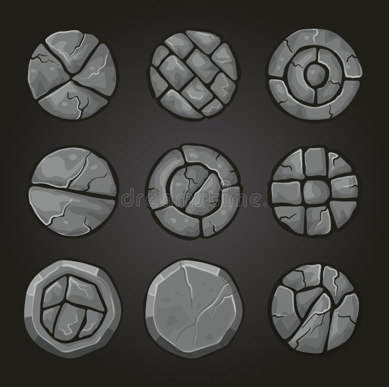 Round Stones. Game Ui Templates Round Forms Hatches Recent Vector ...