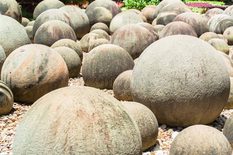 Round stones garden stock image. Image of pebbles, century - 32272319