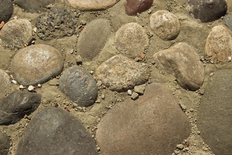 Round stones pavers. stock image. Image of rough, construction - 92988691